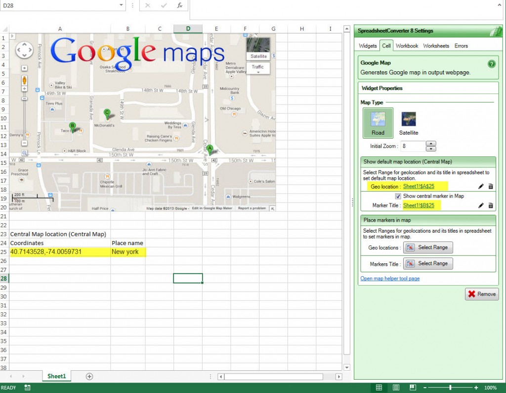 Help: Visualize the world with Google maps - SpreadsheetConverter