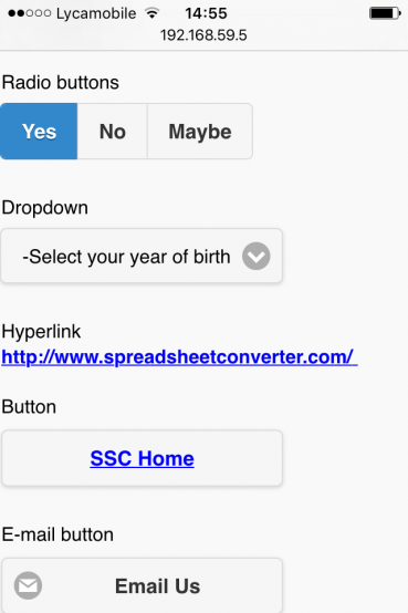 Help: Use the basic widgets, iPhone/Android flavor - SpreadsheetConverter