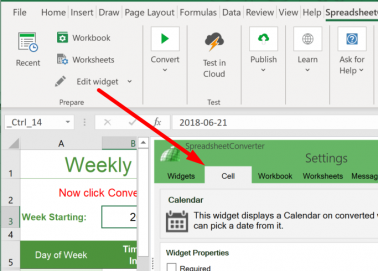 Help: The task pane - SpreadsheetConverter