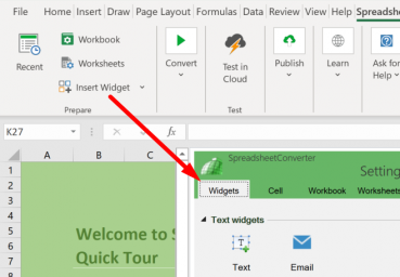 Help: Introduction to using widgets - SpreadsheetConverter