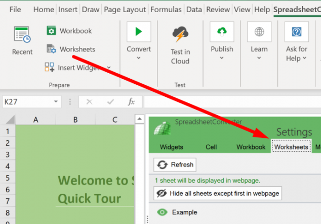 Help: The task pane - SpreadsheetConverter